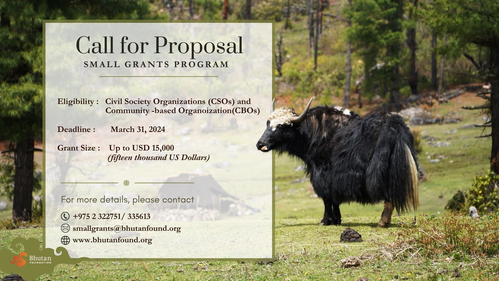 Announcing Bhutan Foundation’s 2024 Small Grants Program - Bhutan ...
